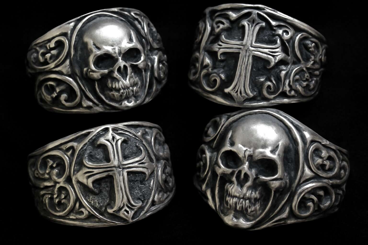 Unveil Your Dark Style with Stunning Sterling Silver Rings Goth for a ...